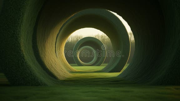 A Series of Green Circles are Arranged in a Row, with the Middle Circle ...