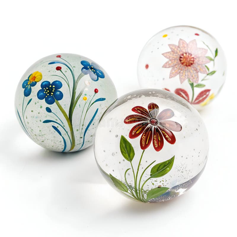 Series of Hand-Blown Glass Paperweights Stock Illustration ...