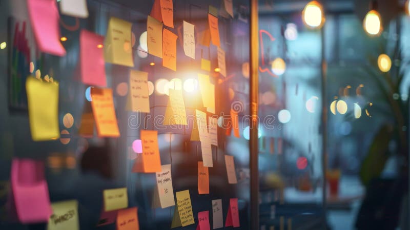 A Series of Handwritten Notes Transforming into Digital Sticky Notes on ...