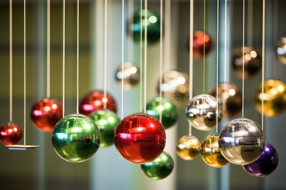 A Series of Hanging Pendulum Balls in Motion Stock Image - Image of ...