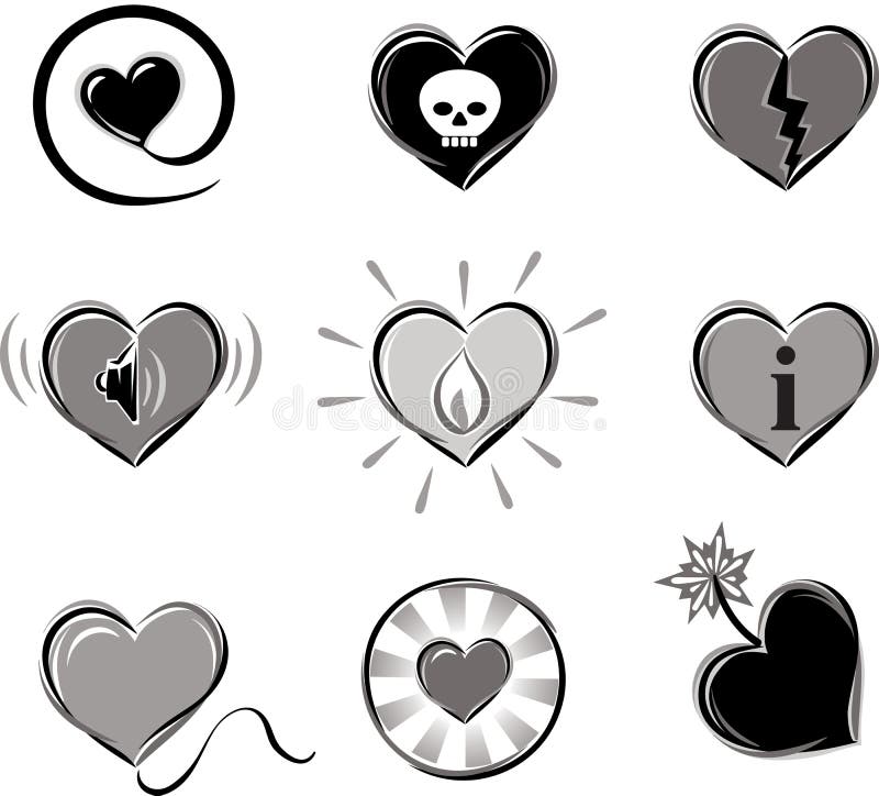 Exclamation mark of heart. stock illustration. Illustration of product ...