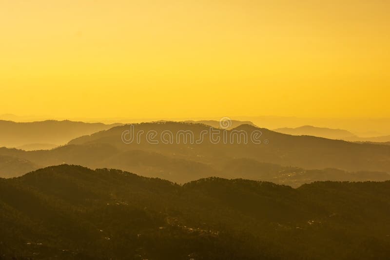 Series of Hills during Sunset Stock Image - Image of landscape, park ...