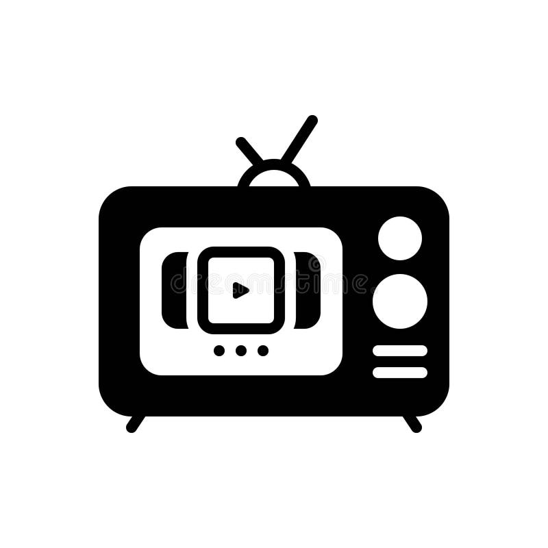 Black Solid Icon for Series, Concatenation and Video Stock Vector ...