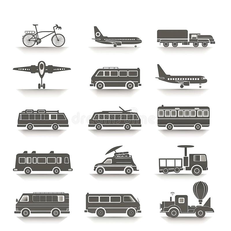 Series Icons of Transportation - Vector Design Stock Illustration ...