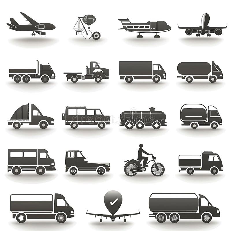 Series Icons of Transportation - Vector Design Stock Illustration ...