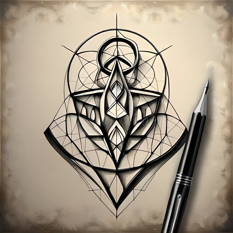 Abstract Design Pattern in Da Vinci Style Stock Illustration ...