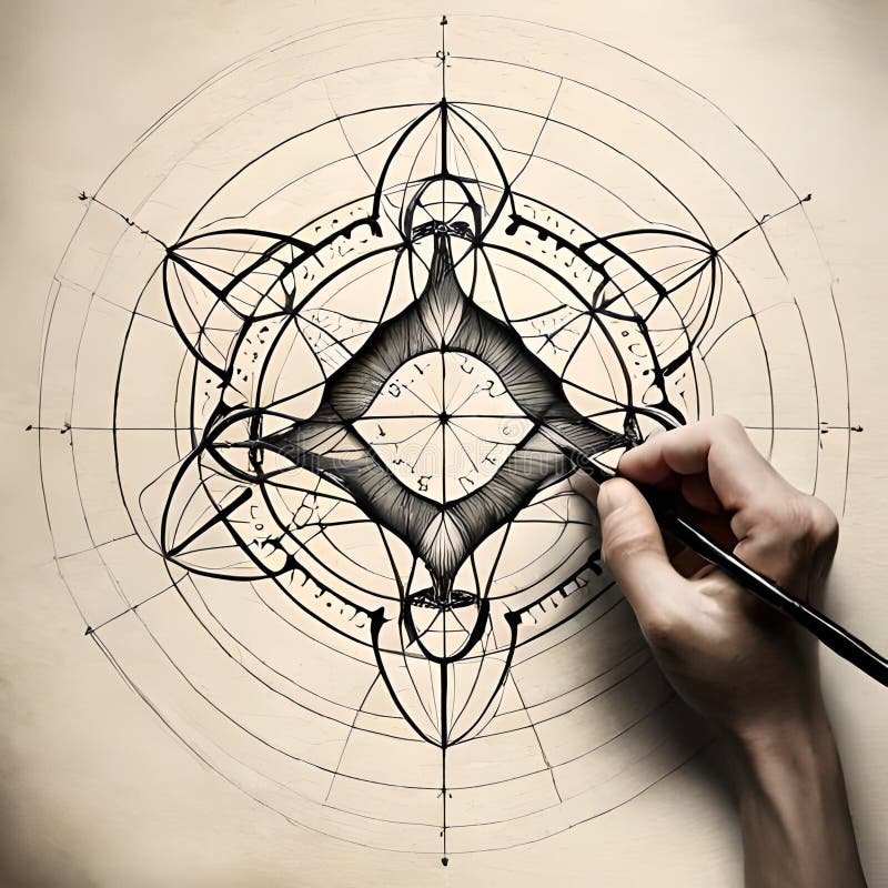 Abstract Design Pattern in Da Vinci Style Stock Illustration ...