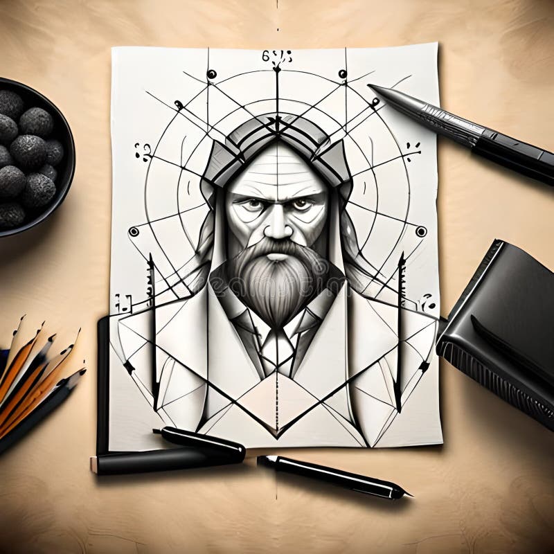 Abstract Design Pattern in Da Vinci Style Stock Illustration ...