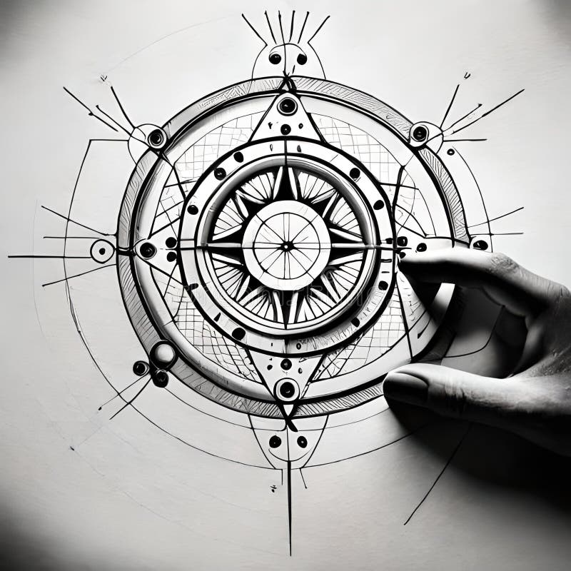 Abstract Design Pattern in Da Vinci Style Stock Illustration ...