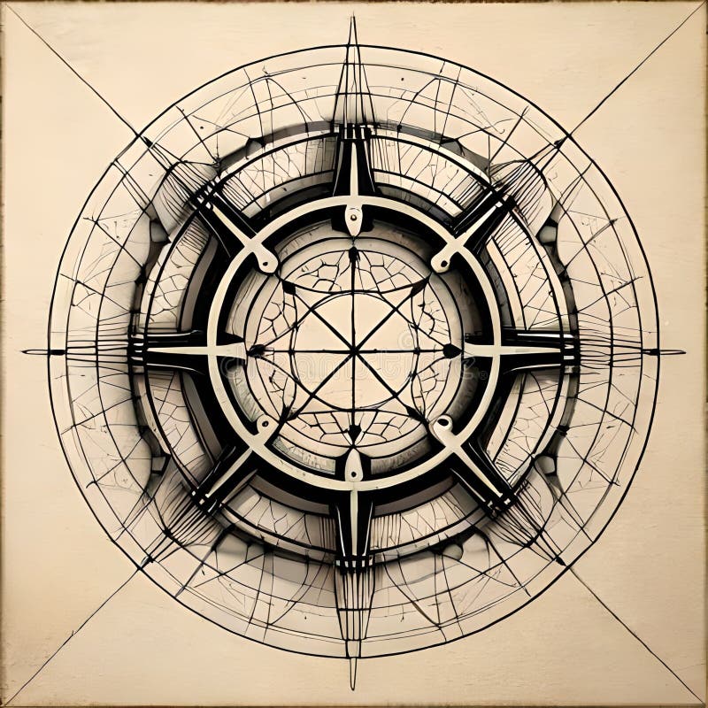 Abstract Design Pattern in Da Vinci Style Stock Illustration ...