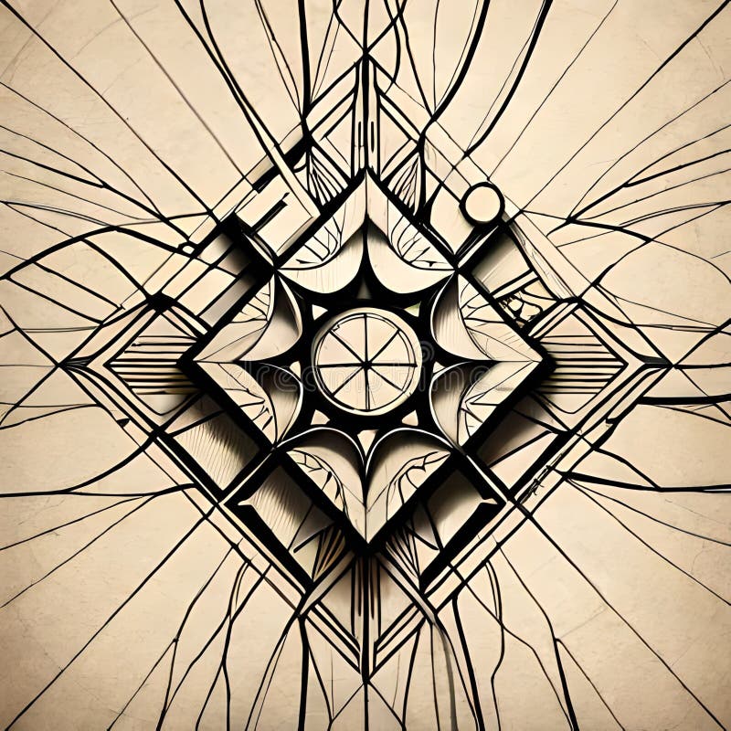 Abstract Design Pattern in Da Vinci Style Stock Illustration ...