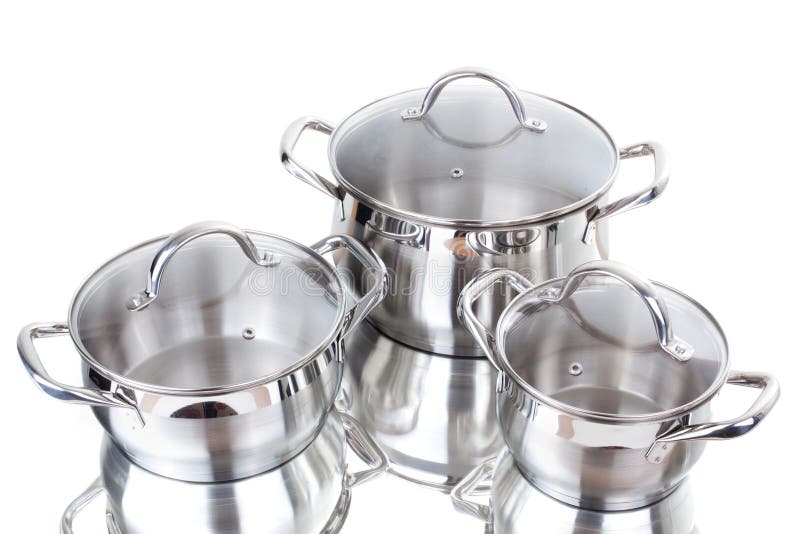 Group of Stainless Steel Kitchen Items Stock Image - Image of group ...