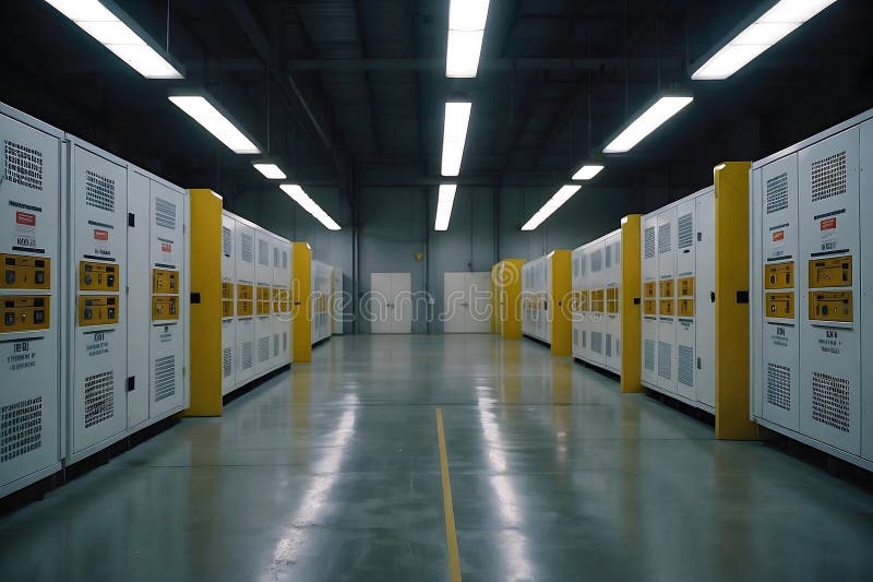 Battery Energy Storage System (BESS) in an Industrial Warehouse Stock ...