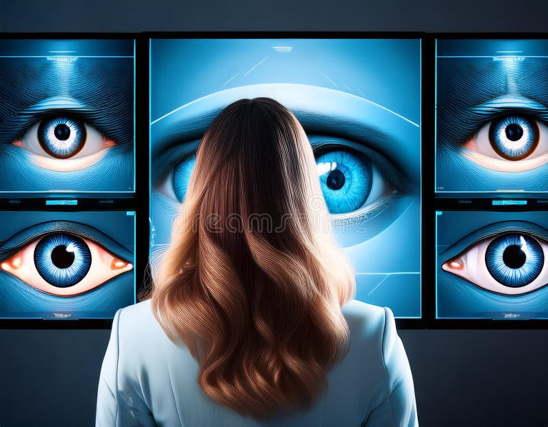 A Series of Interactive Digital Screens Displaying Animations of Eyes ...