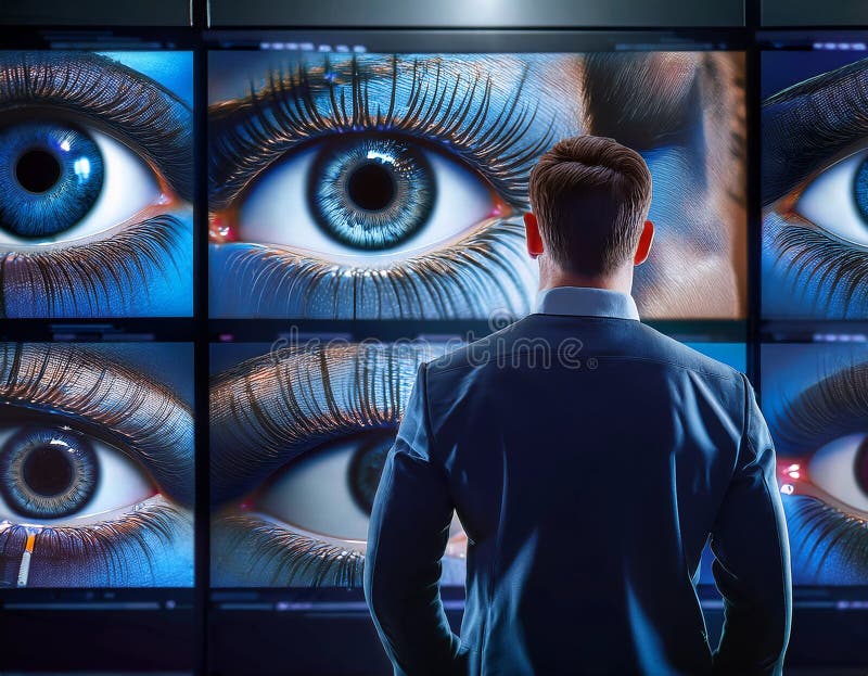 A Series of Interactive Digital Screens Displaying Animations of Eyes ...