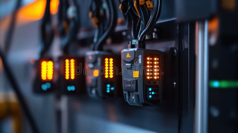 A Series of Interconnected IoT Devices Mounted on Different Machinery ...