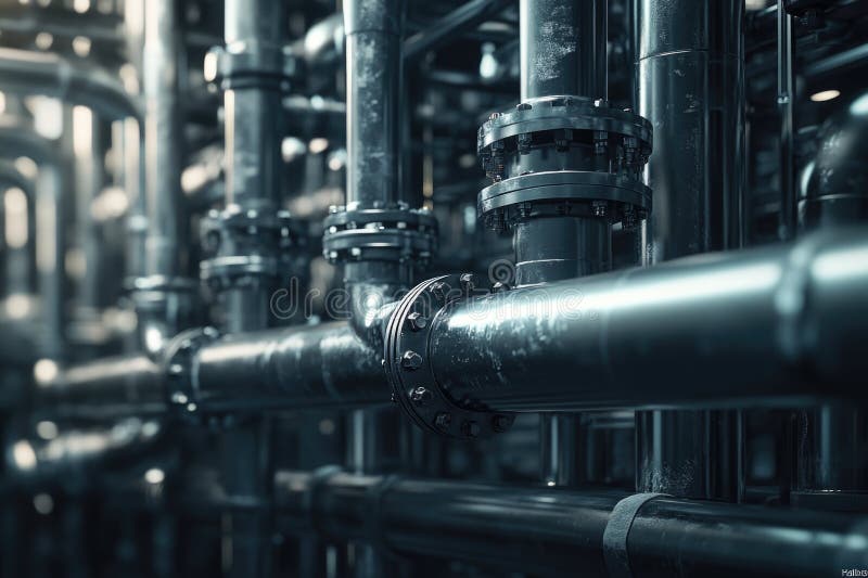 Connected Pipe Pylons stock image. Image of pipes, linked - 388585215