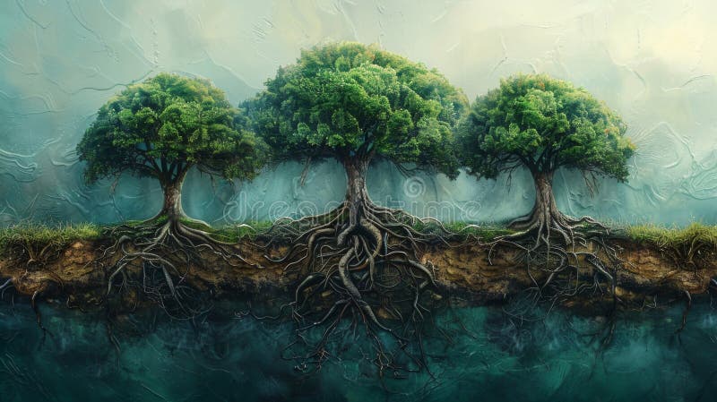 A Series of Interconnected Trees with Their Roots Intertwined ...