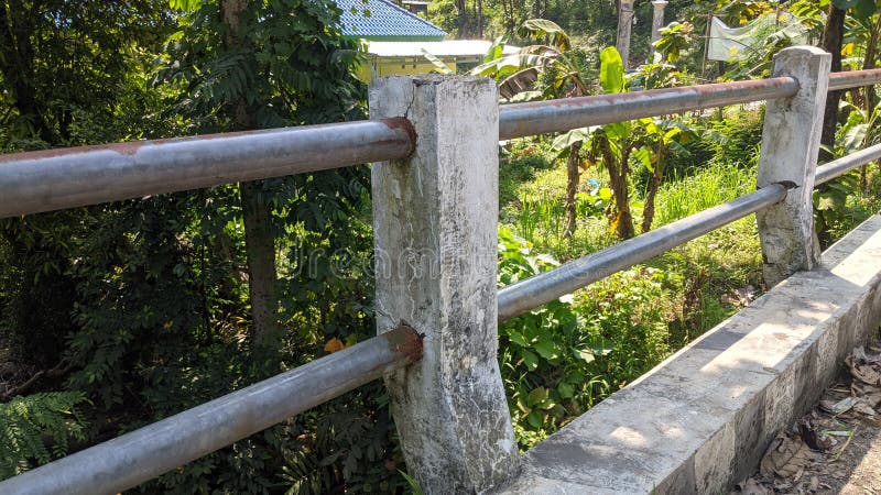 Series of Iron and Concrete on the Edge of the Bridge Serves As a ...
