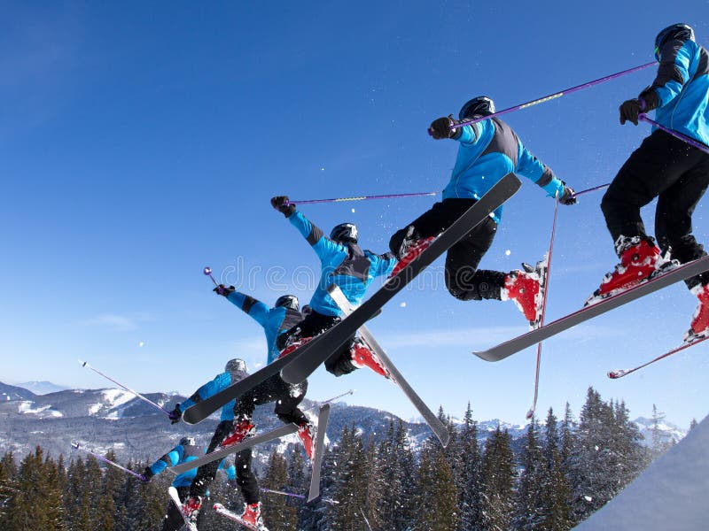 Freeskier in a jump stock photo. Image of skijump, powder - 30955408