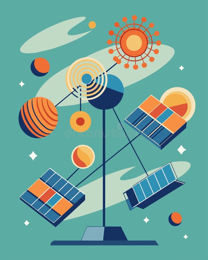 A Series of Kinetic Art Pieces with Solar Panels Powering Moving Parts ...