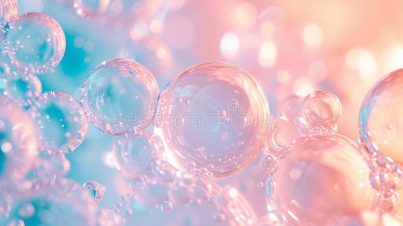 A Series of Large, Clear Bubbles Floating in the Air. Generative AI ...