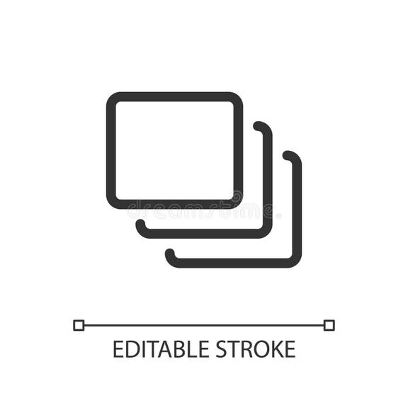 Series of Layers Pixel Perfect Linear Ui Icon Stock Vector ...