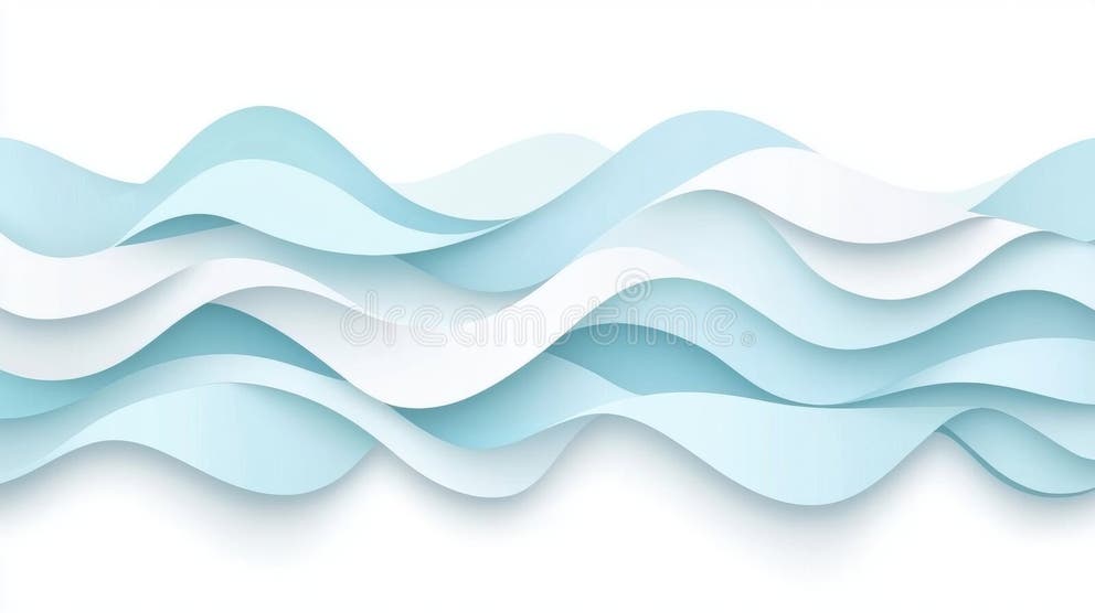 A Series of Light Blue, Wavy Lines Forming a Continuous Wave-like ...