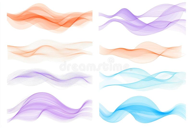 A Series of Light Flow Elements with a Sheer Background. Stock ...