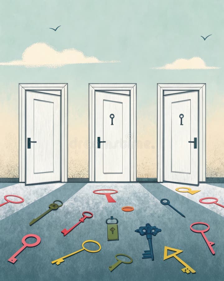 Series of Doors with Different Designs and Colors on Them, All of Which ...