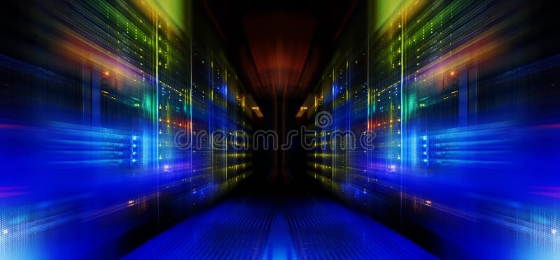 Series Mainframe in a Futuristic Representation of Light Streams Stock ...