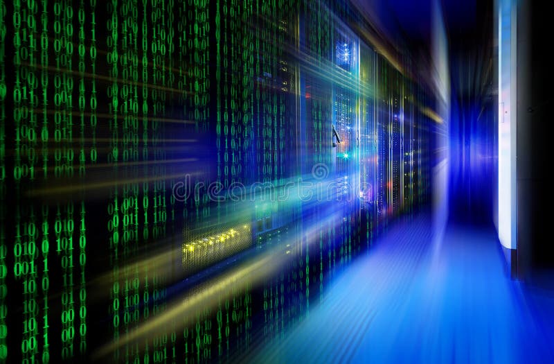 Series Mainframe in a Futuristic Representation of a Matrix Code Stock ...