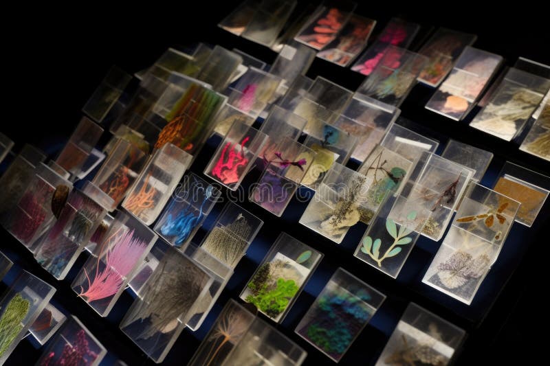 A Series of Microscope Slides, Each with a Different Specimen or Range ...