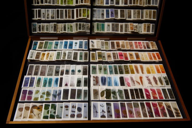 A Series of Microscope Slides, Each with a Different Specimen or Range ...