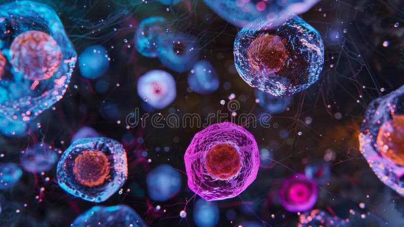 A Series of Microscopic Images Displaying the Differentiation of a ...