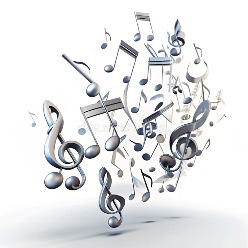 Musical Notes in Motion stock illustration. Illustration of abstract ...