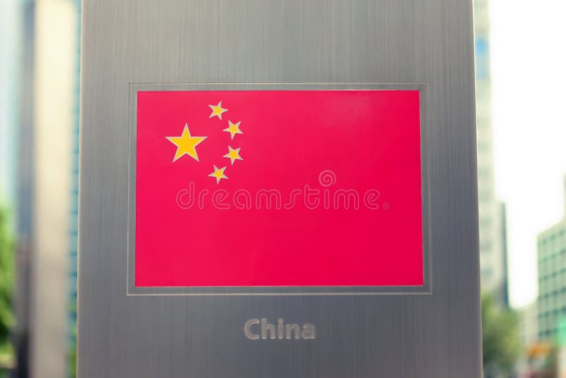 Series of National Flags on Pole - China. Filtered Image: Cross ...