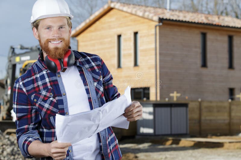 Series at New Home Construction Site Stock Image - Image of caucasian ...