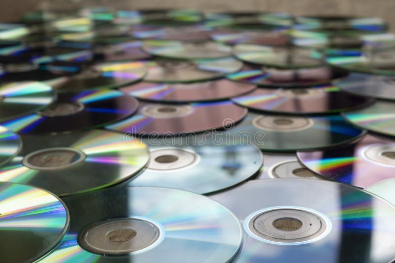 Series of old CD ROMs stock photo. Image of sound, technology - 363488188