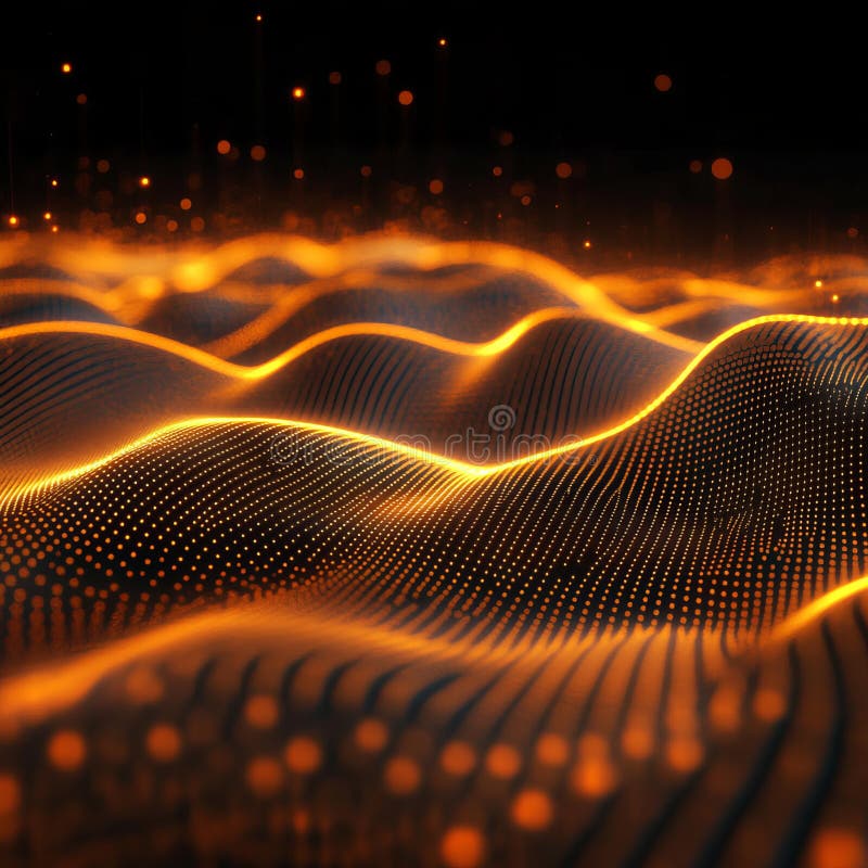 A Series of Orange Lines on a Black Background Stock Illustration ...