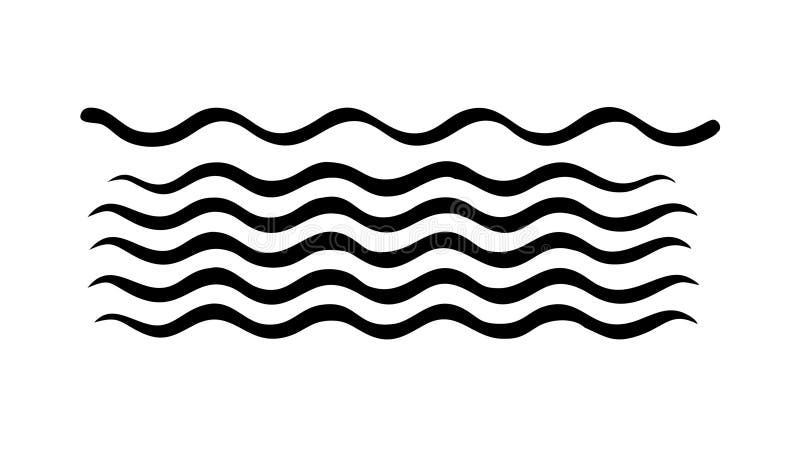 Wavy Lines Icon, Water, Sound Waves, Fluid Motion, Abstract Pattern ...