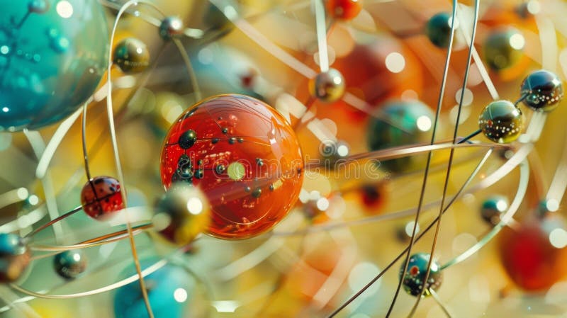A Series Of Particle Orbits Within Different Types Of Atoms Each With