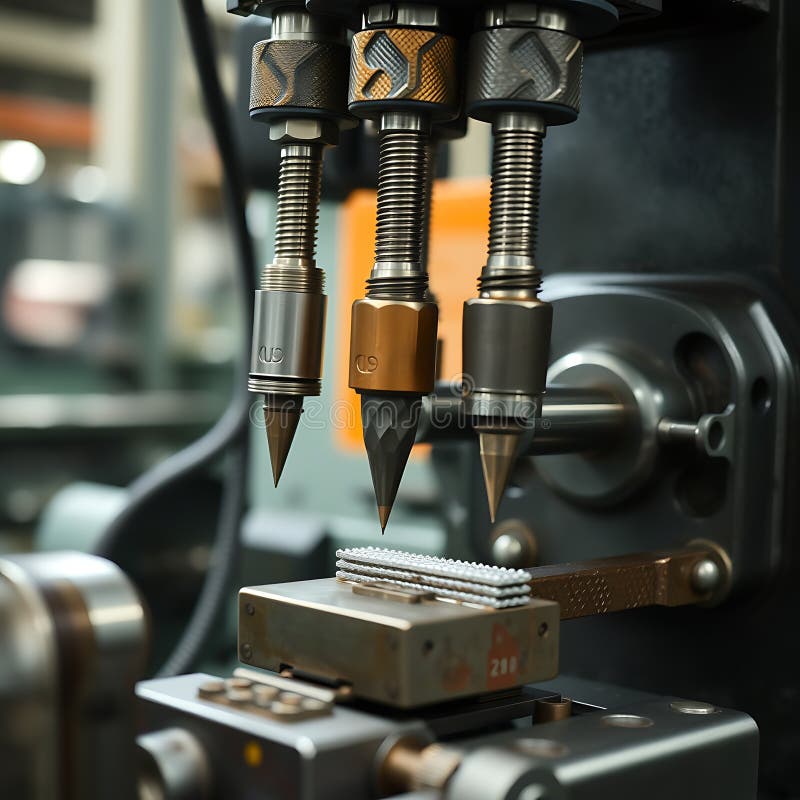 A Series of Precise Threaded Metal Rods with Each One Showing the Fine ...