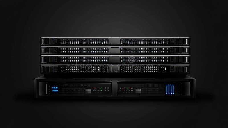 A Series of Rack-mounted Servers Equipped with Blinking Indicators ...