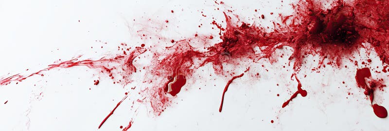 A Series of Realistic Blood Drips and Splashes Spread Across a White ...