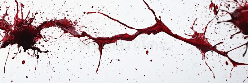 A Series of Realistic Blood Drips and Splashes Spread Across a White ...