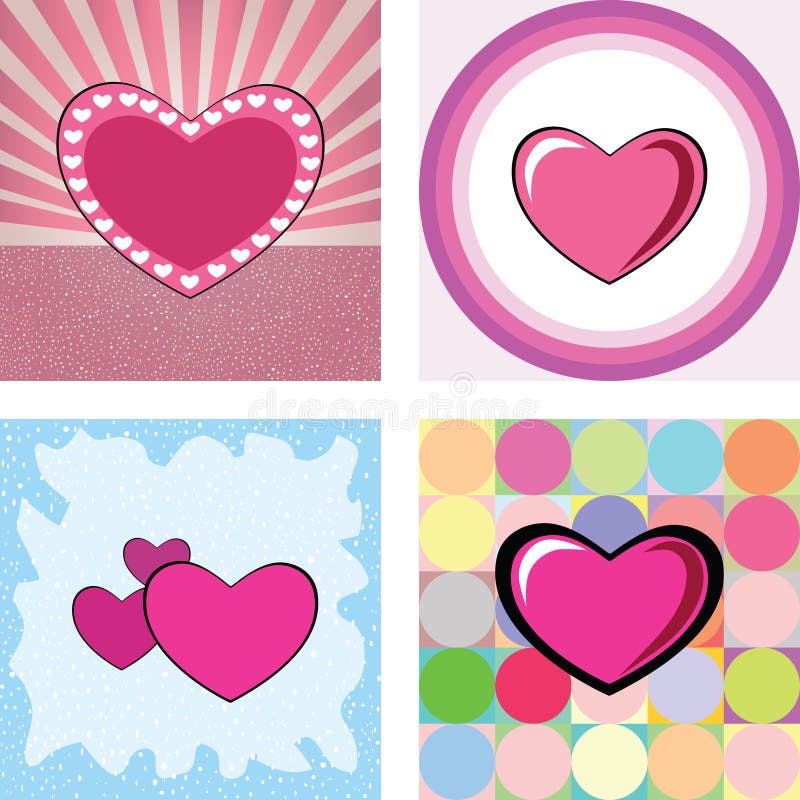 Series of retro heart stock vector. Illustration of heart - 39983954