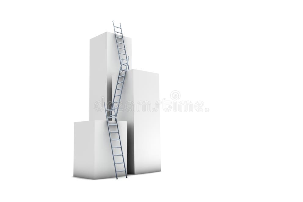Series of rising ladders stock illustration. Illustration of achieve ...
