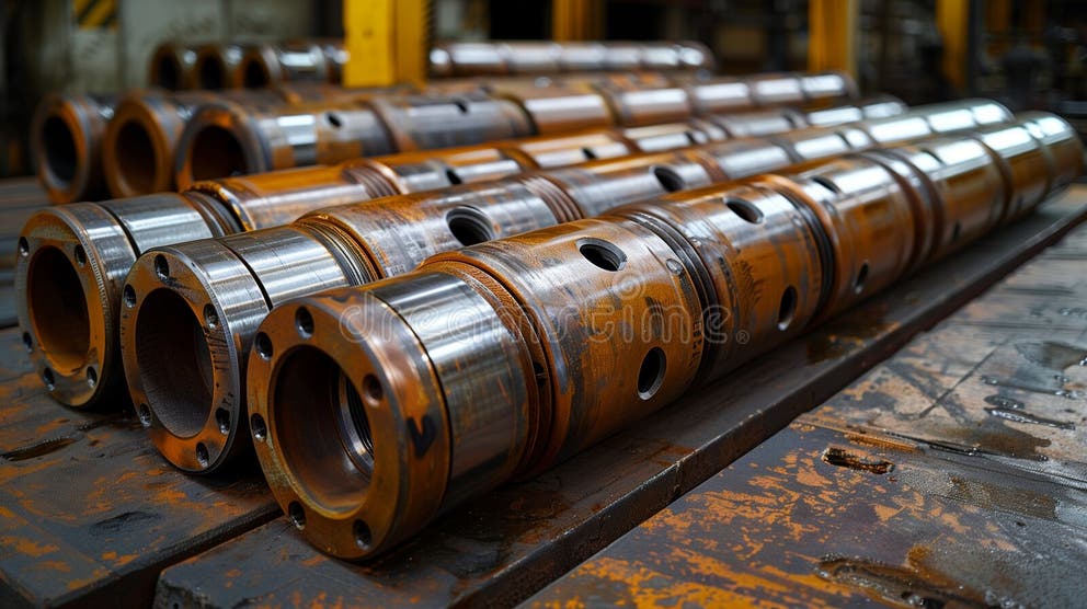 A Series of Robust Metallic Cylindrical Components with Rust and ...