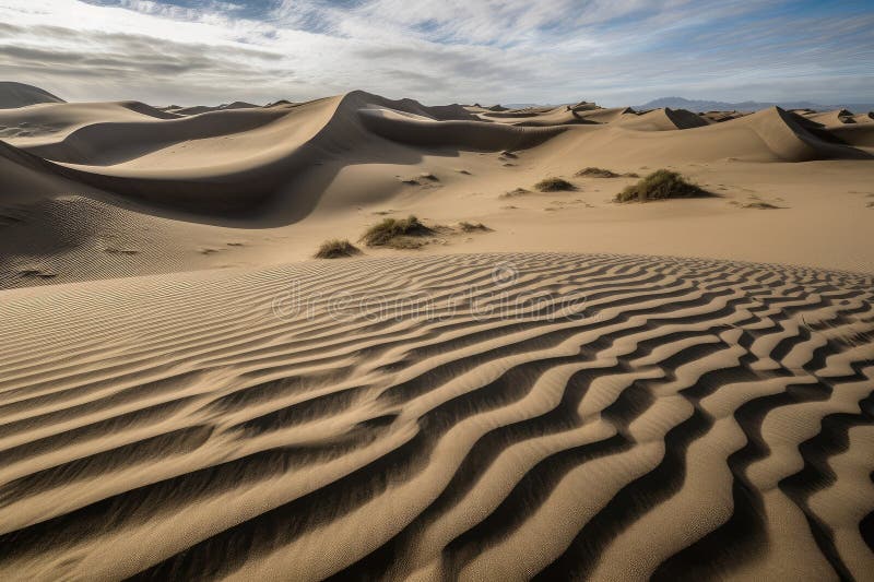 Series of Sand Dunes in Different Shapes and Sizes, with Windblown ...